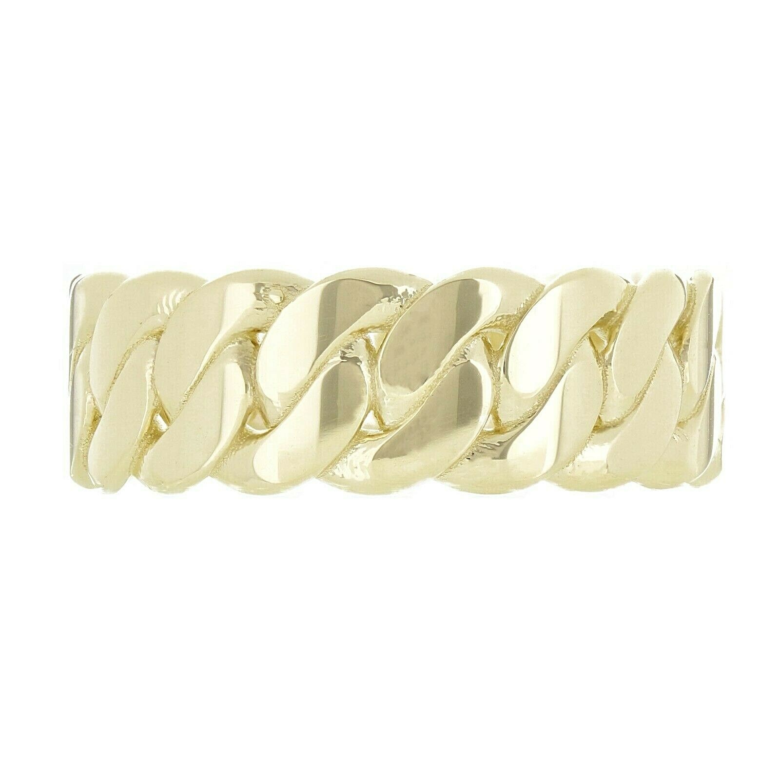 14k Yellow Gold Miami Cuban Curb Link Ring Band 8mm Size 9 - 6.3 grams ...