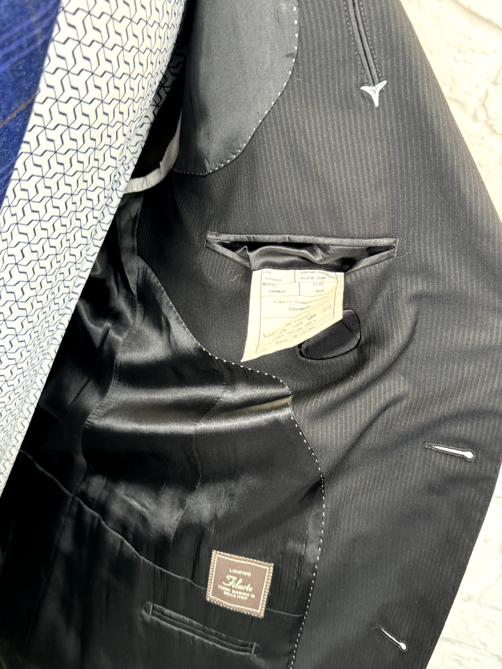 Paul & Betenly Mens Black Filarte 100% Wool 2 Piece Suit 46R Jacket ...