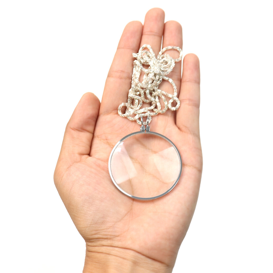 5x Magnifier Jewelry Lens Pendant Loupe Chain Monocle Necklace ...