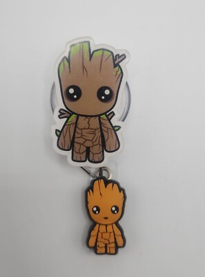 Groot And Baby Groot badge reel retractable Swivel Clip | eBay