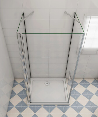 Duschkabine U-FORM Duschabtrennung U-Kabine 6mm Nano Glas Dusche H185 ...