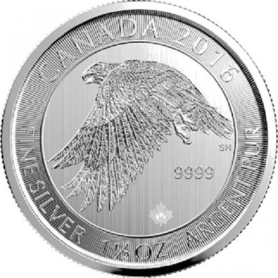 Canada - 2016 Canada 1.5 oz Silver $8 Canadian Snow Falcon Silver Coin ...