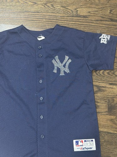 Jersey Youth Xl Blue Mesh New York Yankees Vintage MLB Baseball-little ...