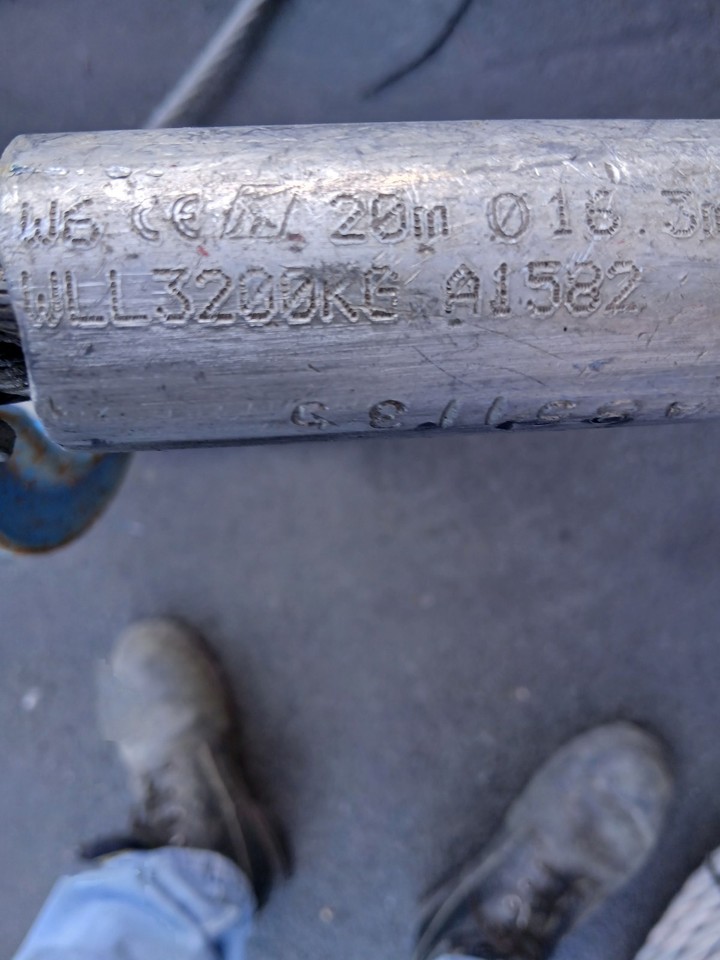 20 Metres x 16.3mm Tractel Tirfor Maxiflex Wire Rope for TU32 Winch ...