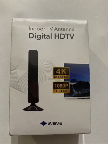 Wave Max Indoor TV Antenna 4K Ultra HD Signal Booster No Subscriptions ...