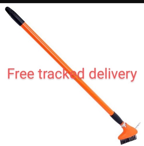 TELESCOPIC PATIO CLEANING WIRE BRUSH BLOCK PAVING WEED SCRAPER RAKE ...