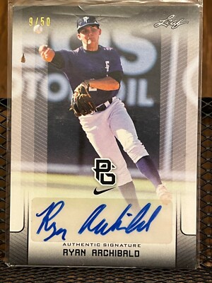RYAN ARCHIBALD 2017 LEAF 1ST EVER PRINTED PERFECT GAME ROOKIE AUTOGRAPH ...