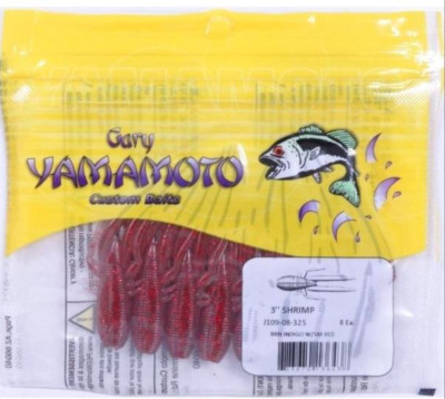 Gary YAMAMOTO 3" Shrimp #325 BRWON INDIGO/RED FLAKE Japan 8pcs/Package ...