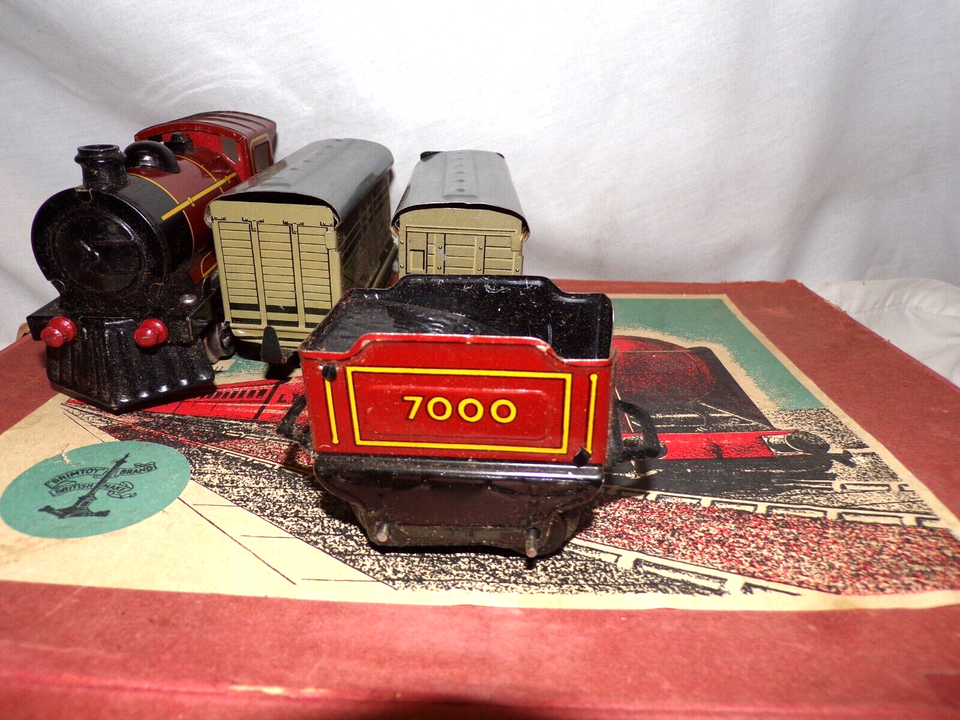 VINTAGE UK BRIMTOY TRAIN CLOCKWORK TRAIN SET WITH BOX | eBay