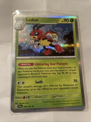 Pokemon TCG Card Ledian 003/142 S&V Stellar Crown Rare Reverse Holo NM ...