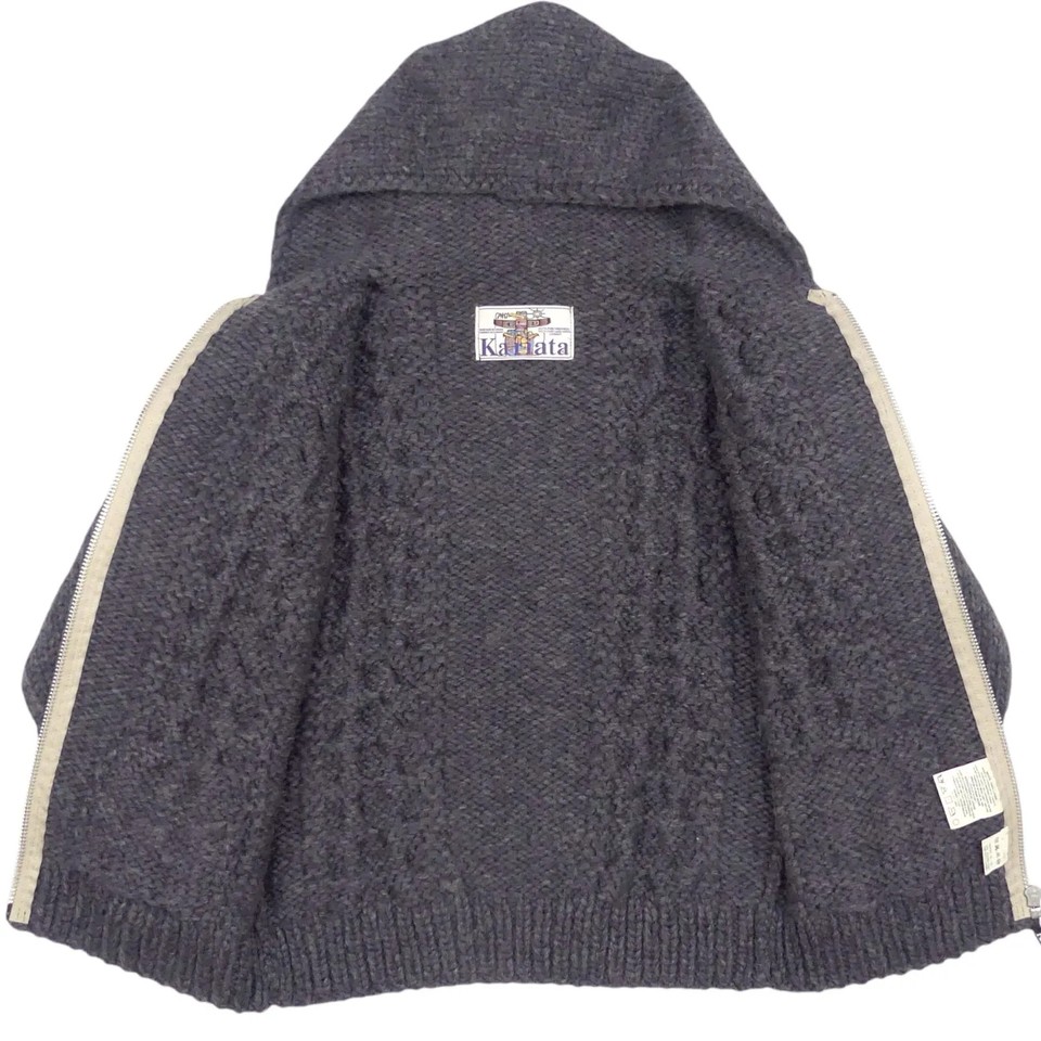 Kanata Cowichan Sweater Size XL Gray Hooded Cable knit Made in Canada ...