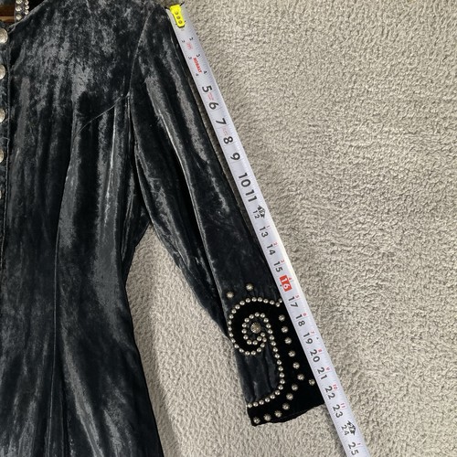 Double D Ranch Wear Dress Women's S Blue Maxi Studded Velvet Duster ...