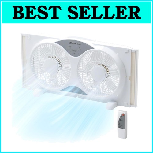 Versatile Window Fan: 3-Speed 9" Twin Fan with Remote for Peak Air ...