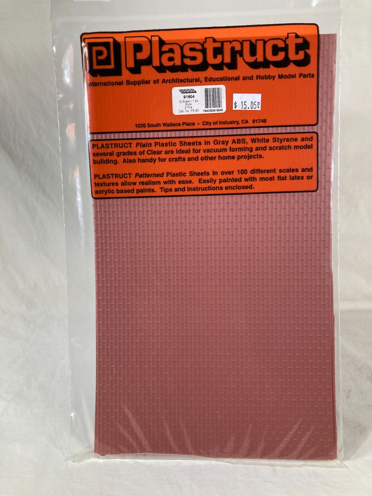 Plastruct 91604 Brick Pathway Retaining Wall Patterned Sheets G Scale 1 ...