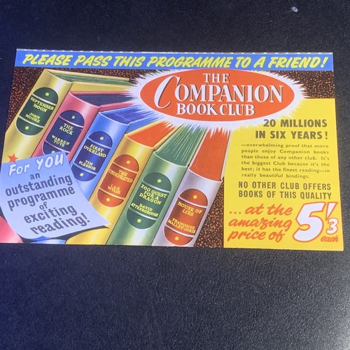 VINTAGE RETRO THE COMPANION BOOK CLUB ADVERT FLYER COMPLETE | eBay UK