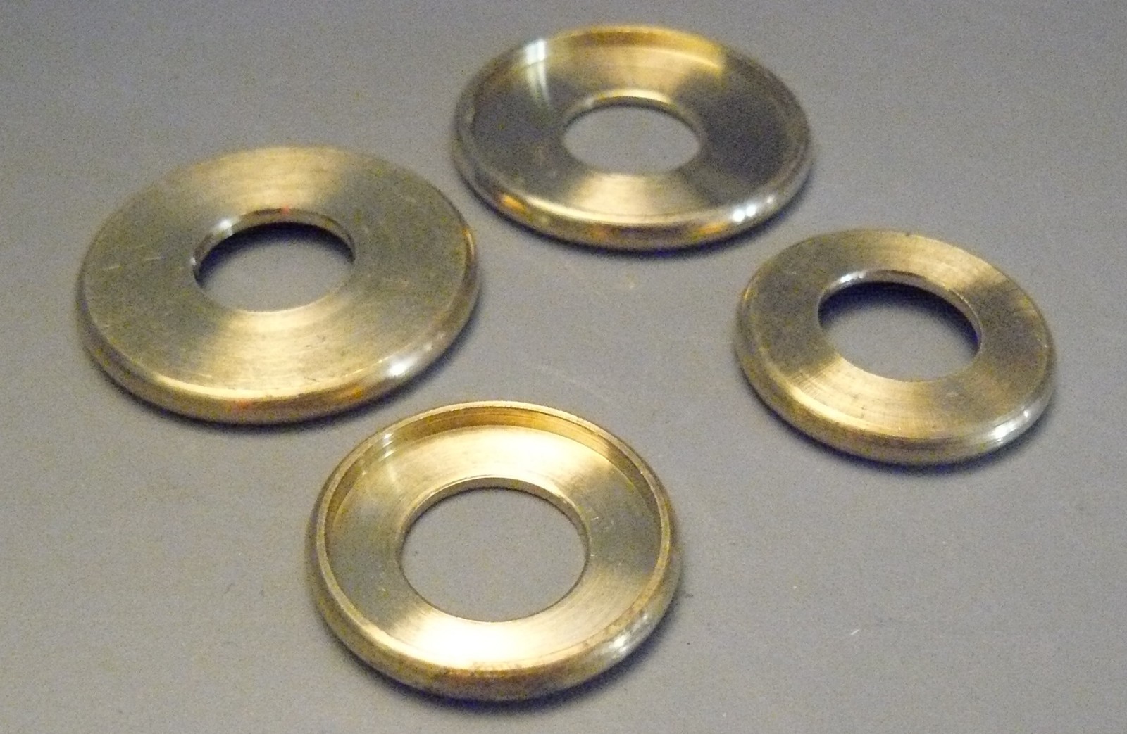 Lot of 4 Lamp Check Rings (2) 3/4" & (2) 1" Solid Brass Lighting 3/8 ...