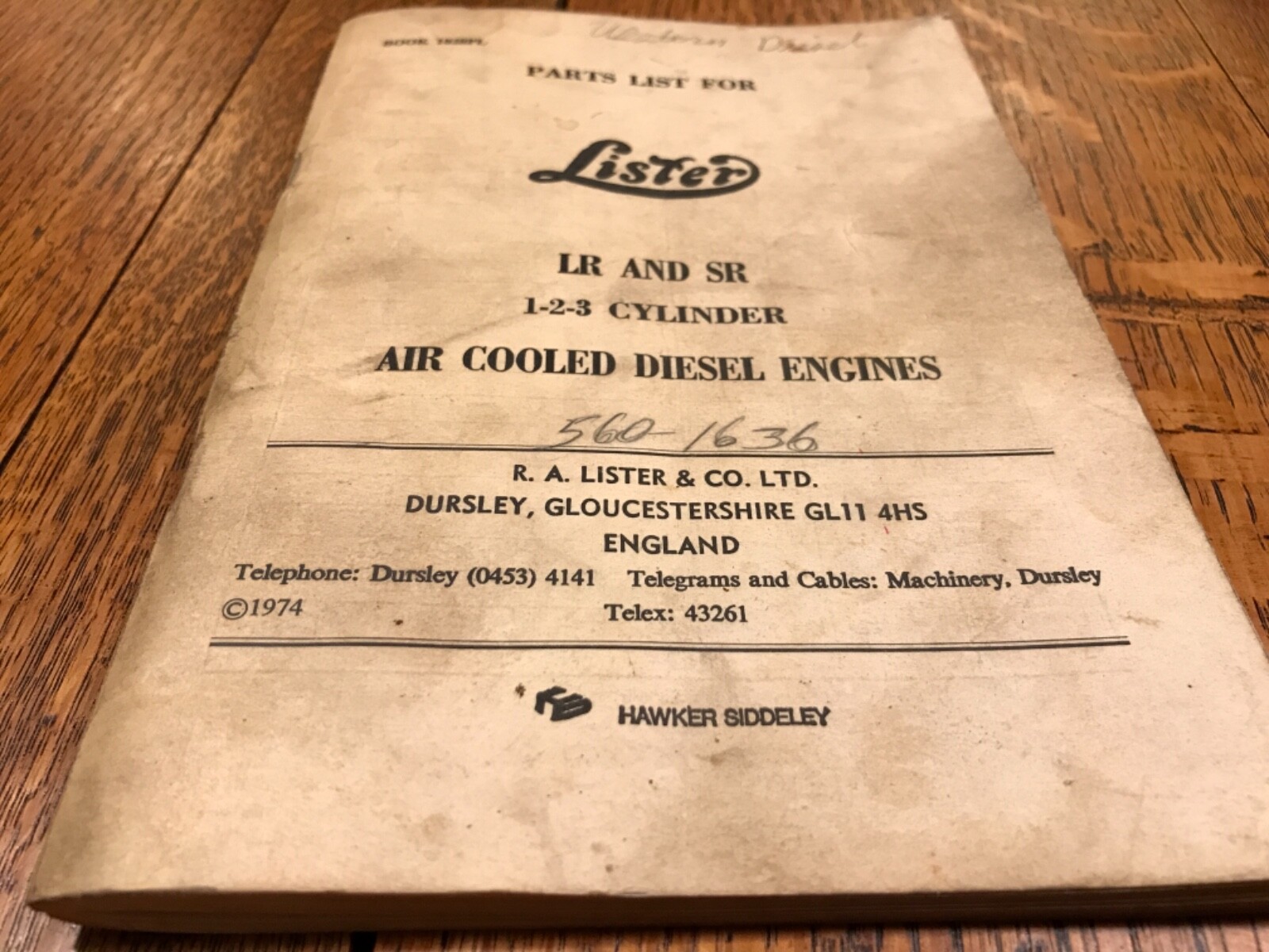 LISTER LR & SR 1-2-3 CYLINDER AIR COOLED DIESEL ENGINES PARTS LIST ...