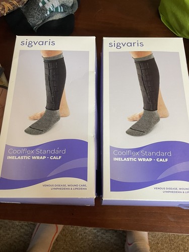 Sigvaris Compreflex Transition Calf Wrap Black M/L 2103 Right & Left 20 ...