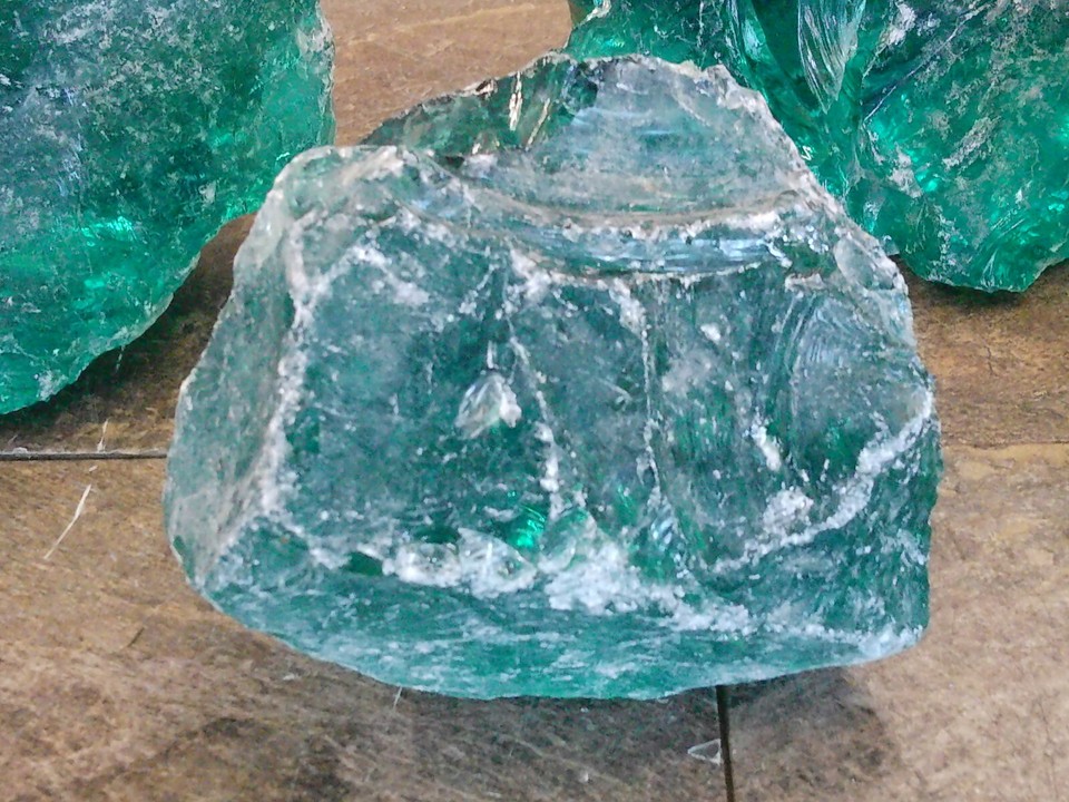 READ Dark Teal Lot 7# Slag Glass Cullet Sorcerer Stone Garden Landscape ...