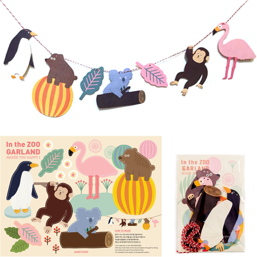 ANIMAL BUNTING GARLAND Farm Jungle Safari Zoo Banner Kids Party ...