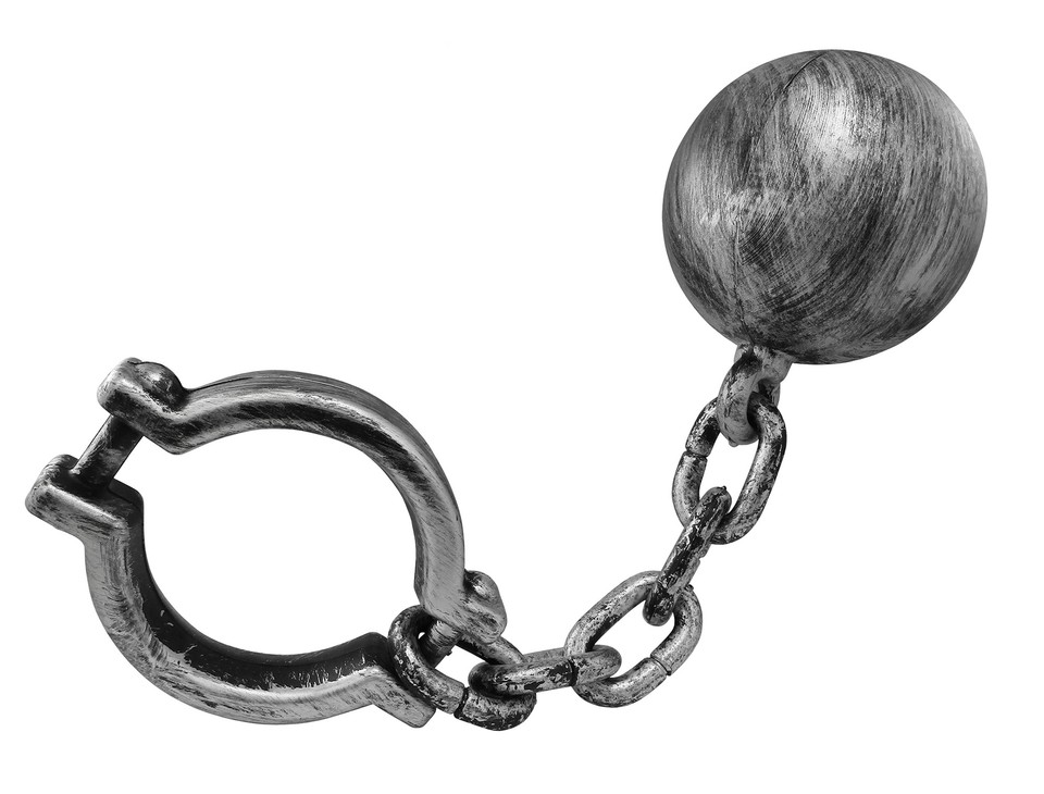 Adult Ball and Chain Leg Shackle Convict Prisoner Inmate Costume ...
