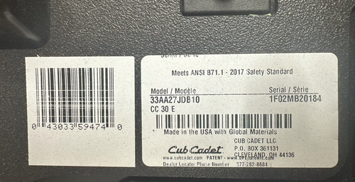 30” Cub Cadet CC30E Electric Ride On Lawn Mower 56-Volt Max 30 ah. | eBay