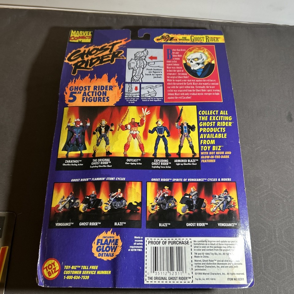 Vintage Ghost Rider Action Figure Exploding Ghostfire Chest Toybiz Marvel 1996 A | eBay