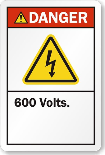 600 Volts Danger Aluminum Weatherproof 8" x 12" Sign p00124 | eBay