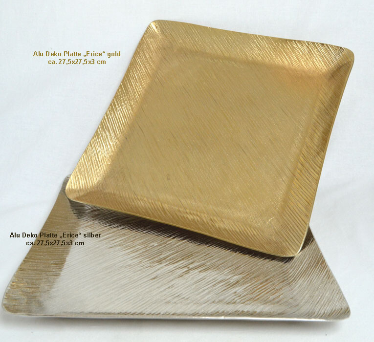 Moderne Alu Deko Platte "Erice" Silber ca. 27,5x27x3 cm L/B/H | eBay.de