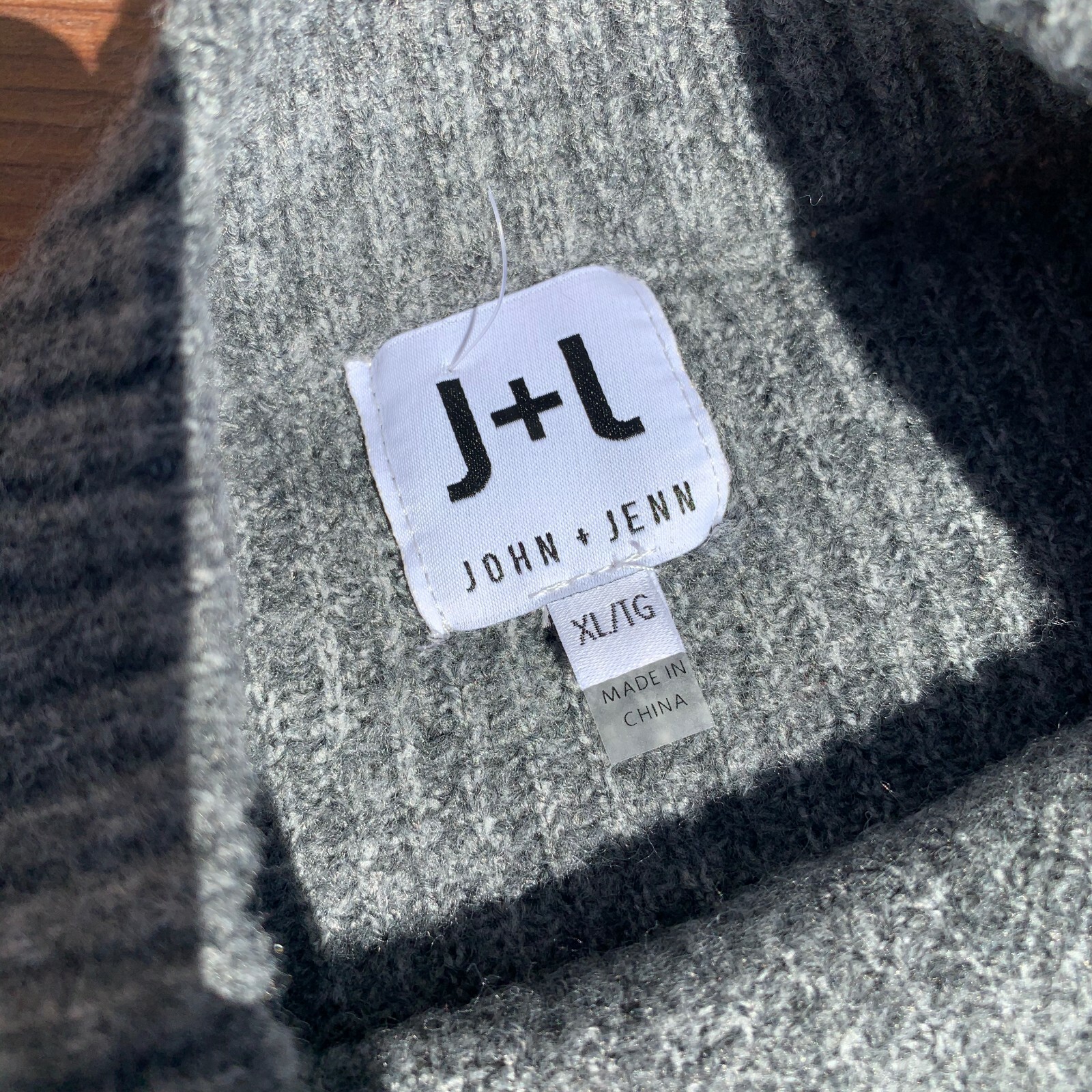 John + Jenn XL Gray & Pink Stripe Chunky Knit Sweater Varsity Stripe ...