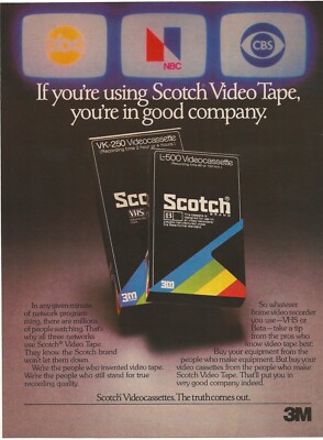 Vintage Print Ad 3M Scotch VHS Videotape - May 1979 11"x8" | eBay