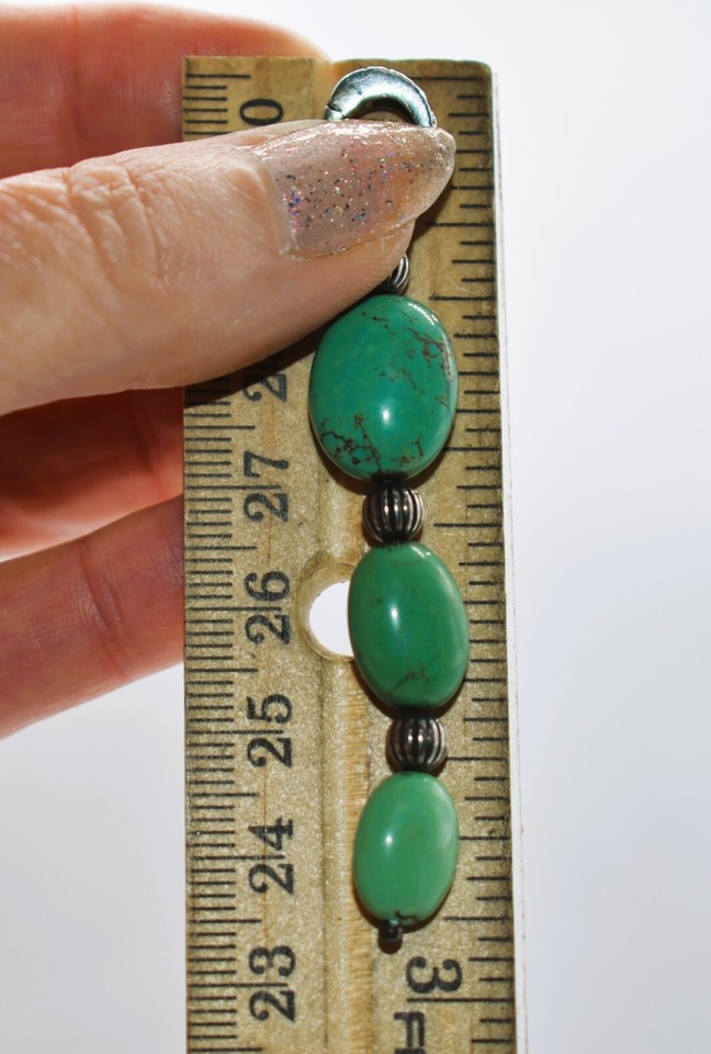 Carolyn Pollack Relios 3-Stone Turquoise Drop Sterling Silver Enhancer ...