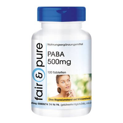 PABA 500 mg - 120 Tabletten - Para-Aminobenzoesäure - Vitamin B10 ...