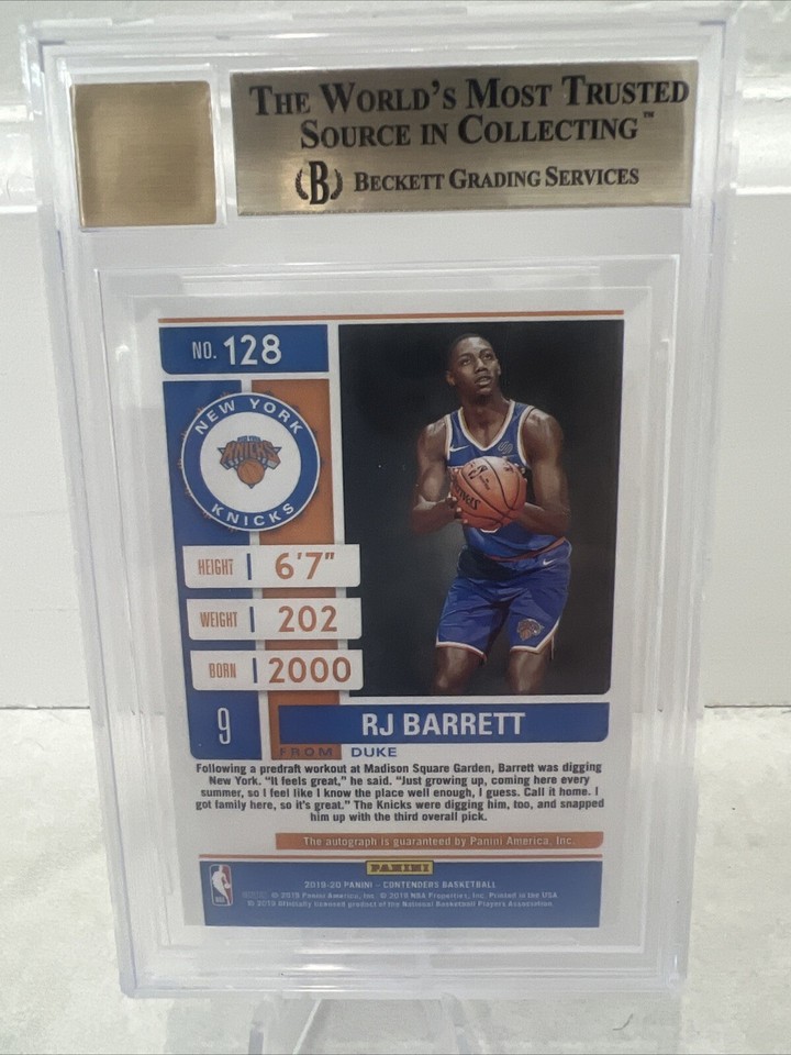 RJ BARRETT 2019-20 PANINI CONTENDERS CRACKED ICE AUTOGRAPH AUTO RC #/25 ...