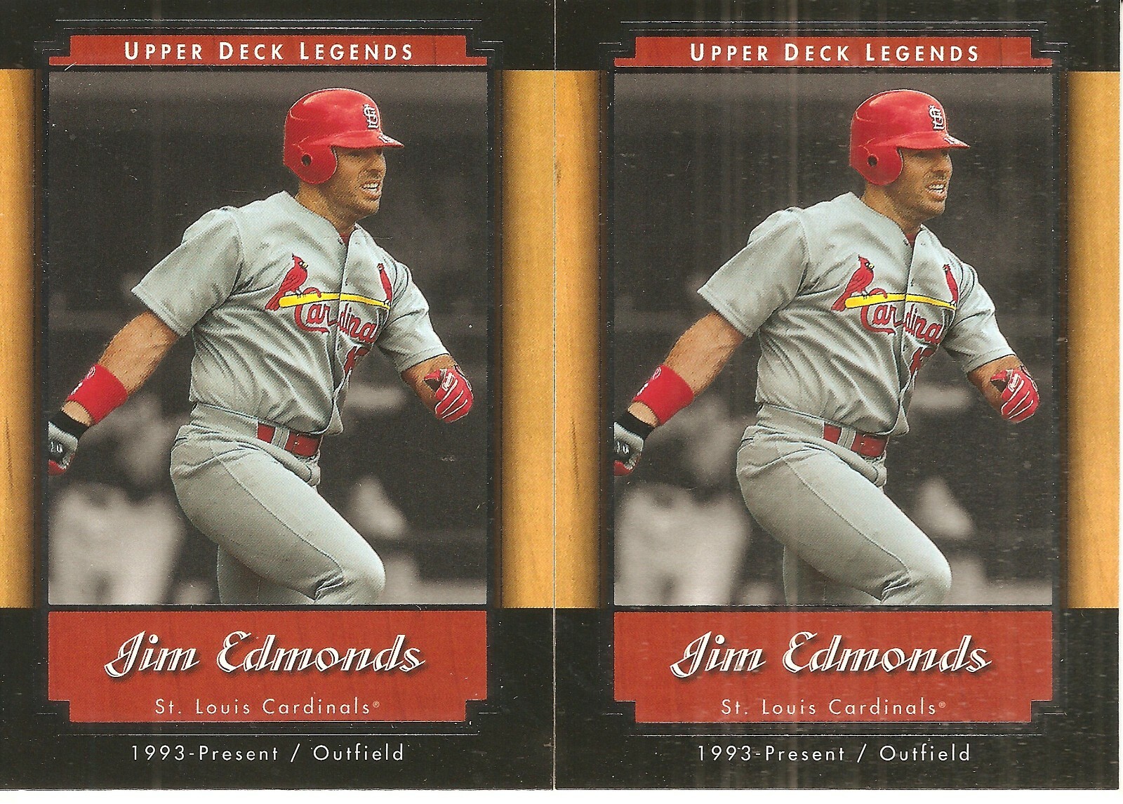 2 CARD 2001 UD LEGENDS JIM EDMONDS BASEBALL CARD LOT #58 | eBay