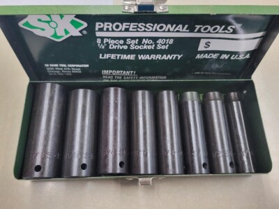 VINTAGE 8PC SK Impact Socket Set 1/2" Drive USA 4018 | eBay