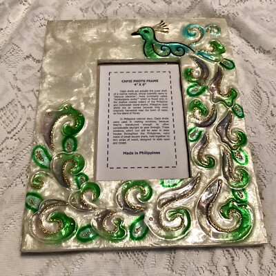 Capiz Shell Picture Frame Peacock | eBay