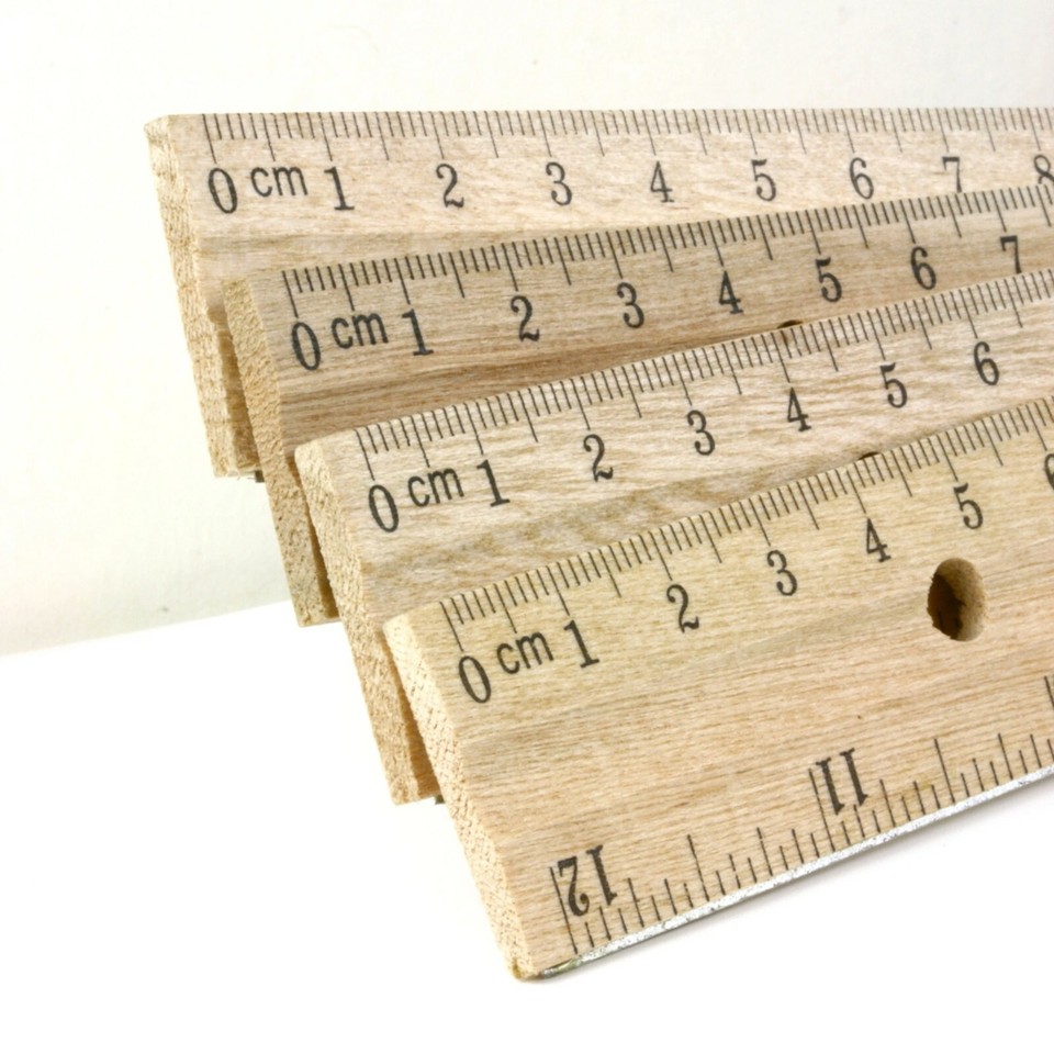 3 pcs Wooden Ruler, 12 Inch, 3/Pack 30 cm Feature holes use in three ...
