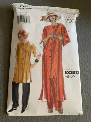 Vogue 7053 Koko Beall Misses Tunic Pants Sewing Pattern Very Easy Fit ...