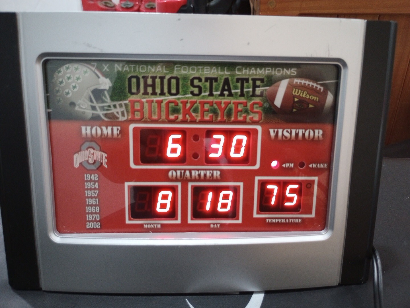 Ohio State Buckeyes Football Scoreboard Desk Clock- 7 X National ...