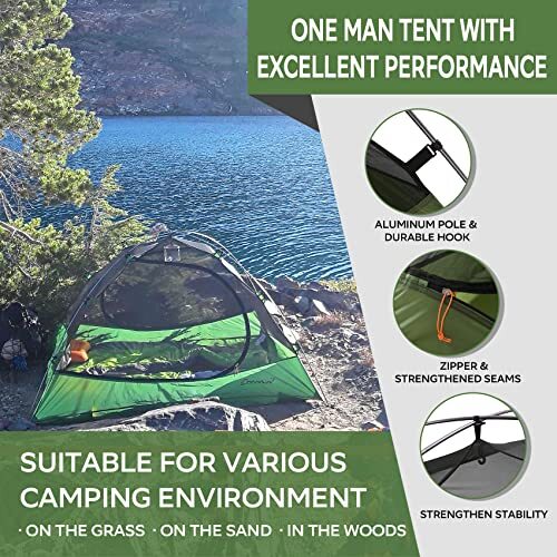 1 Man Tent for Backpacking - Lightweight Waterproof One Man Tent | eBay UK
