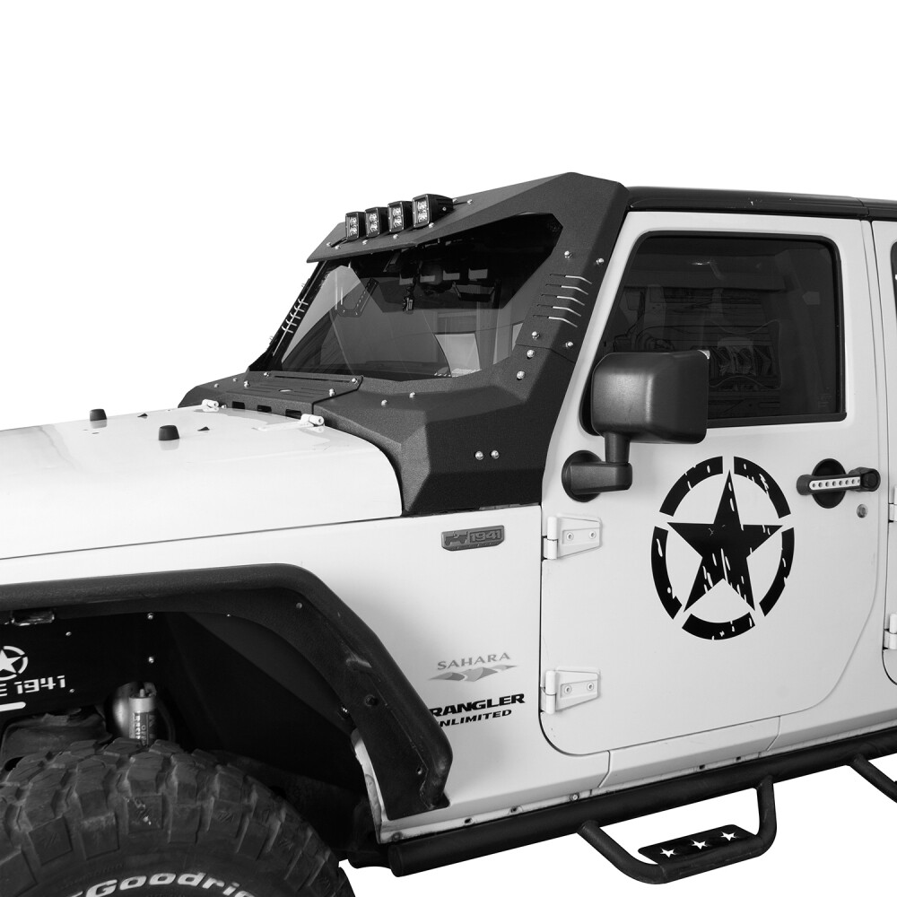 Madmax Windshield Frame Cover Visor Cowl Armor For Jeep Wrangler TJ JK ...