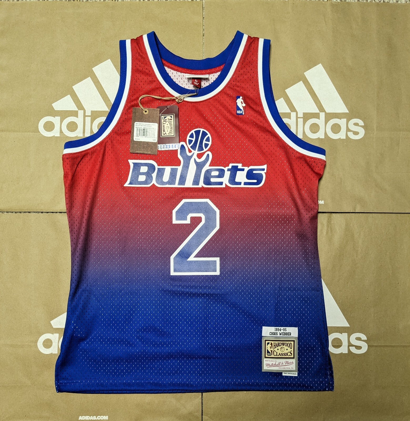 Men's Mitchell & Ness Washington Bullets Chris Weber Fadeaway Swingman ...