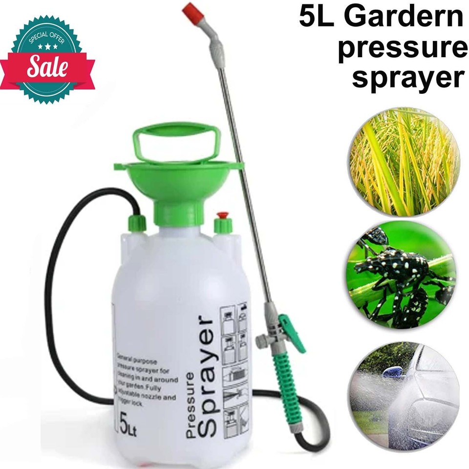 5L Garden Pressure Sprayer – Portable Hand Pump Chemical Weed Spray ...