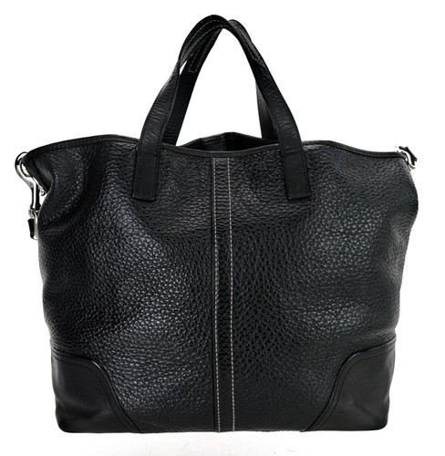 COACH Black Pebbled Leather HADLEY Oversized Tote Bag + Strap D1492 ...