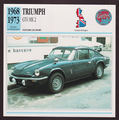 1968-1973 Triumph GT6 MK 2 British Car Photo Spec Sheet Info French ...