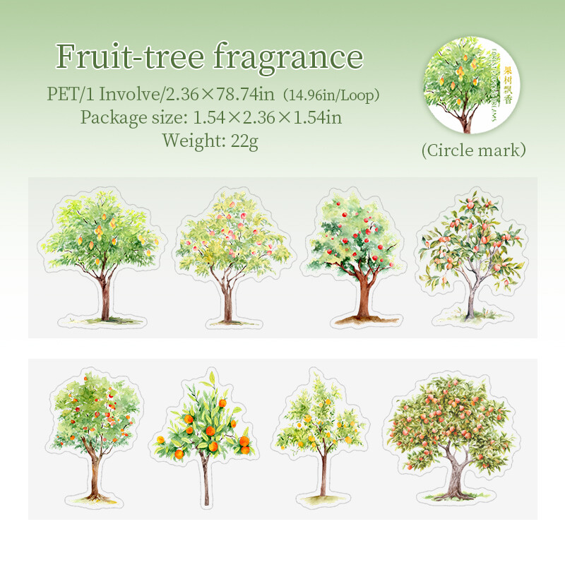 Nature Trees PET Adhesive Tape Scrapbooking Stickers Journal Planner ...