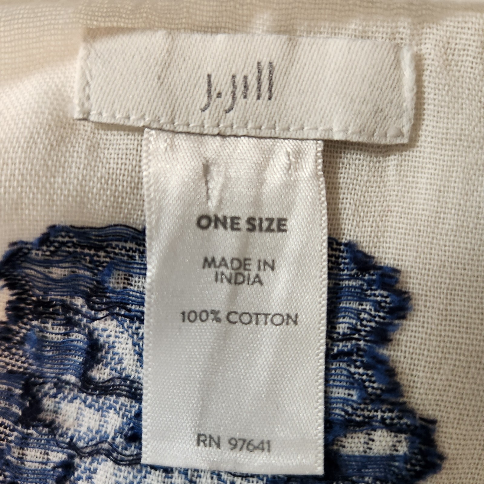 J. Jill Ocean Breeze Jacquard Poncho Top Overlay OS White Blue ...