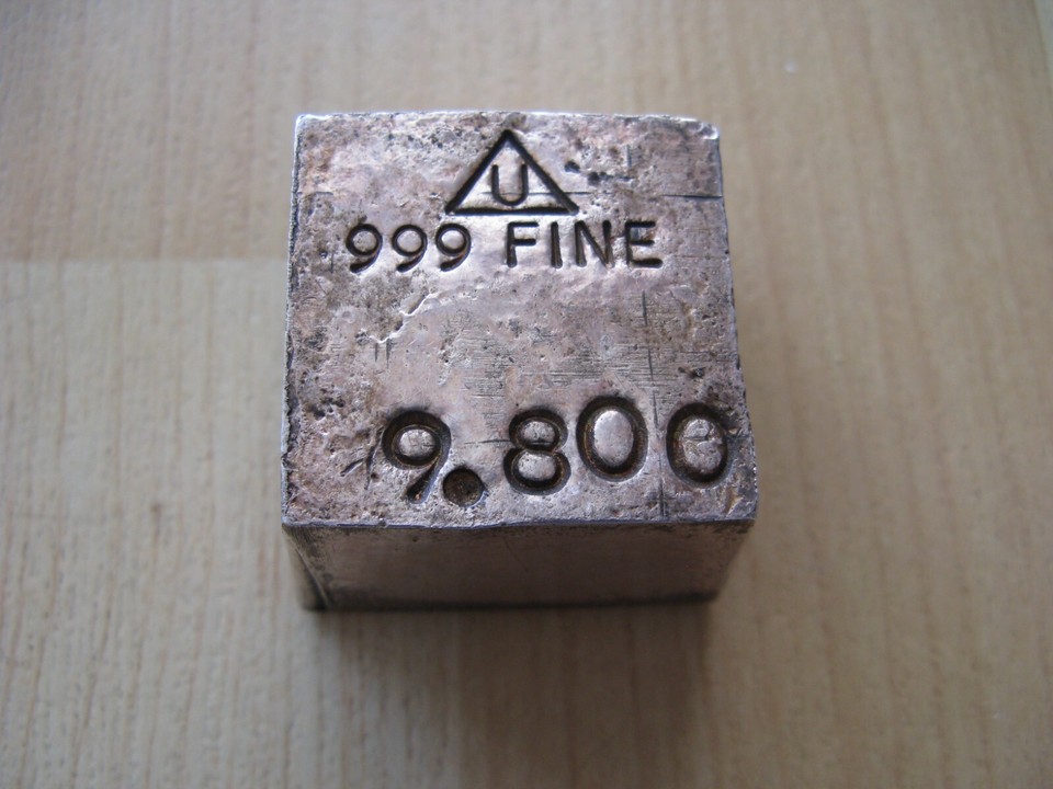 Rare Vintage Delta Refining 9.800 Oz Poured Pyramid Cube 999 Silver Bar ...