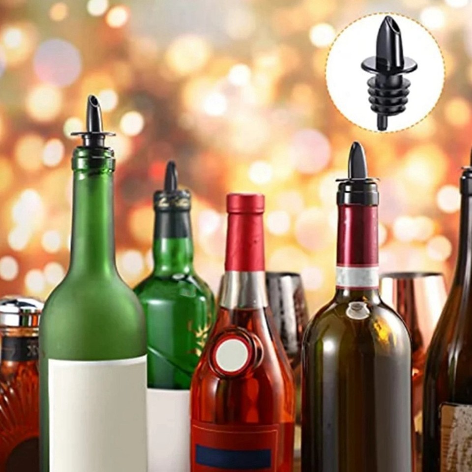 Liquor Bottle Pourers Flow Pourers Plastic Spouts Black Bottle Pourers ...